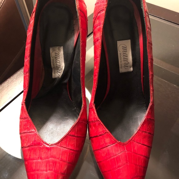 Mauri | Shoes | Vintage Italian Red Crocodile Pumps By Mauri | Poshmark
